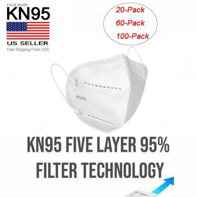 20/50/100 PCS KN95 Protective 5-Layer Disposable Mask Adult Respirator ...