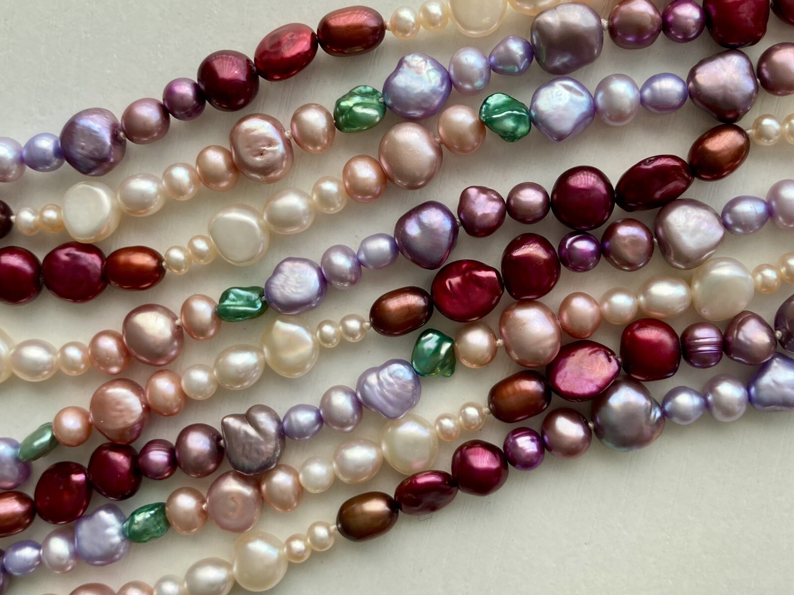 LUCORAL Co Pearl Necklace Strand 100 inch RARE Multi Color 158g Great ...