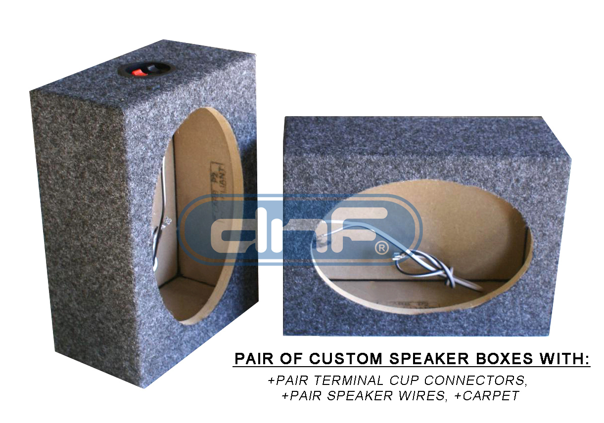 2 Speaker Boxes Square 6 x 9 Inch Car Audio Speaker Box Enclosures 6" x ...