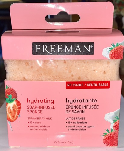Freeman Hydrating Soap-Infused Sponge, Strawberry Milk 15+ Uses ~Anti ...