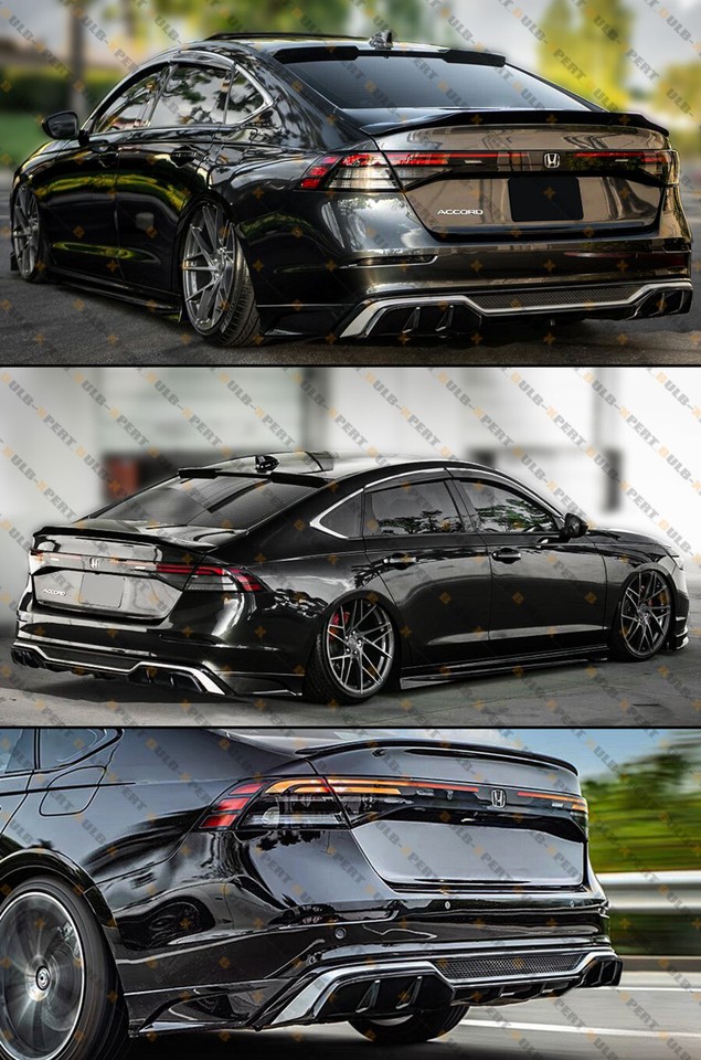 For 2023-26 Honda Accord Akasaka Gloss Black Rear Bumper Diffuser Kit ...