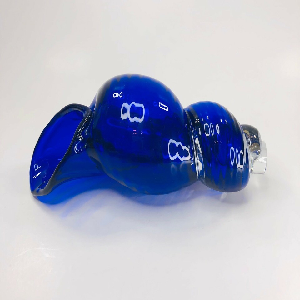 Art Glass Cobalt Blue Conch Shell Sculpture Signed Dated Vintage | eBay