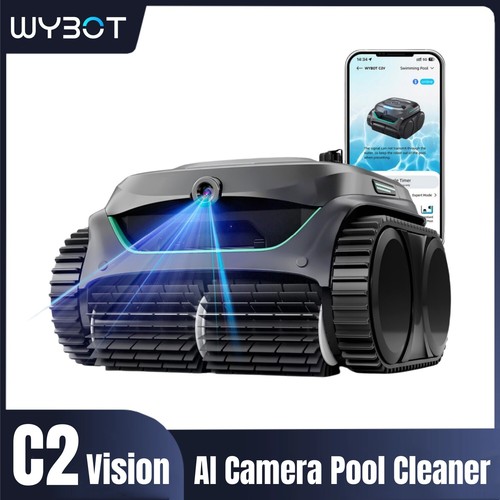 Wall Climb Pool Cleaner WYBOT C2 Vision Cordless Pool Vacuum Robot AI ...