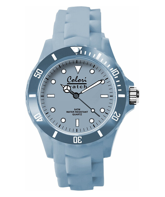 COLORI CLASSIC COLLECTION WATCH 50M WR JAPAN QUARTZ PASTEL BLUE 40mm 5 ...