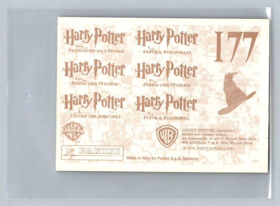 2001 Panini Harry Potter and Philosopher's Stone #177 Flying Key Album ...
