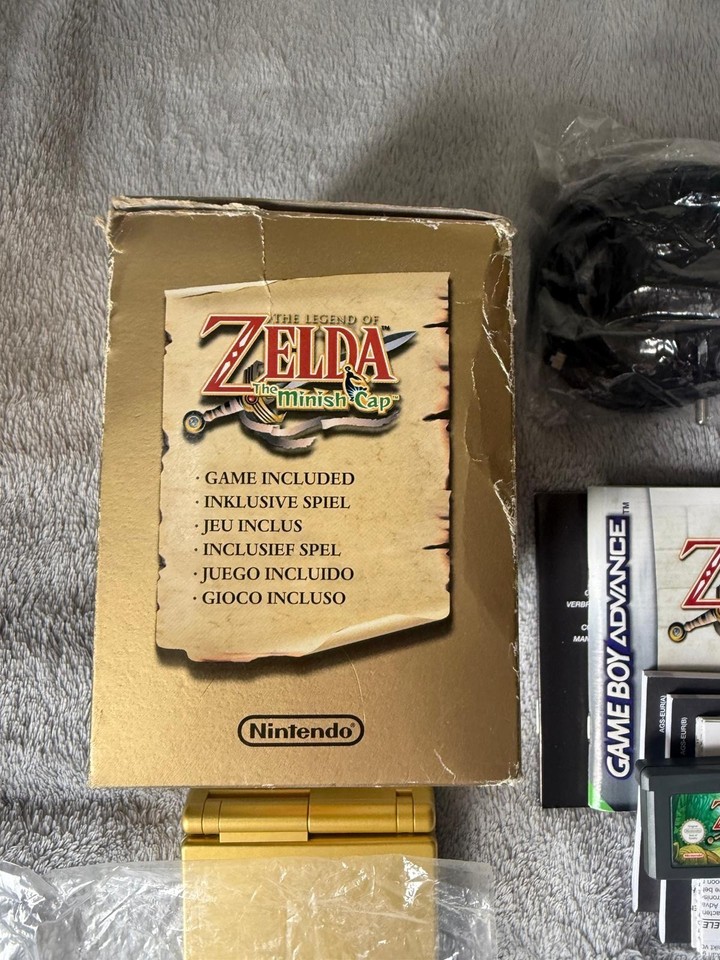 Gameboy Advance SP ZELDA Limited Special Gold Edition Console with ...