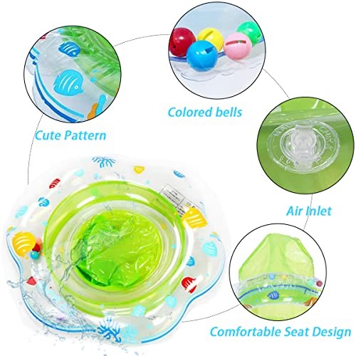 Baby Pool Floats, Inflatable Float Raft with Handle Safety Seat Double ...