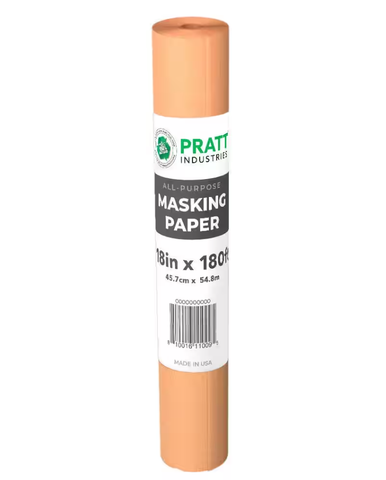 Pratt 1.5 ft. x 180 ft. Brown Masking Paper Drop Cloth, for Painting ...