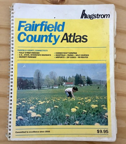 Vintage Hagstrom Fairfield County Atlas 9th Edition 1985 Maps Spiral ...