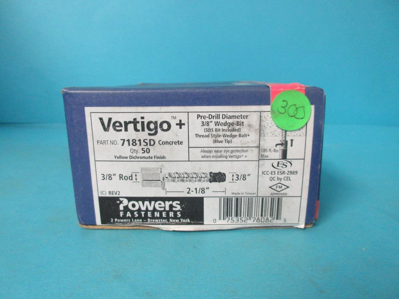 BOX OF 50 POWER FASTENERS 7181SD VERTIGO + CONCRETE ROD HANGER ANCHOR 3 ...