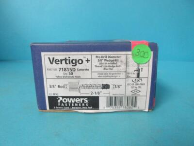BOX OF 50 POWER FASTENERS 7181SD VERTIGO + CONCRETE ROD HANGER ANCHOR 3 ...