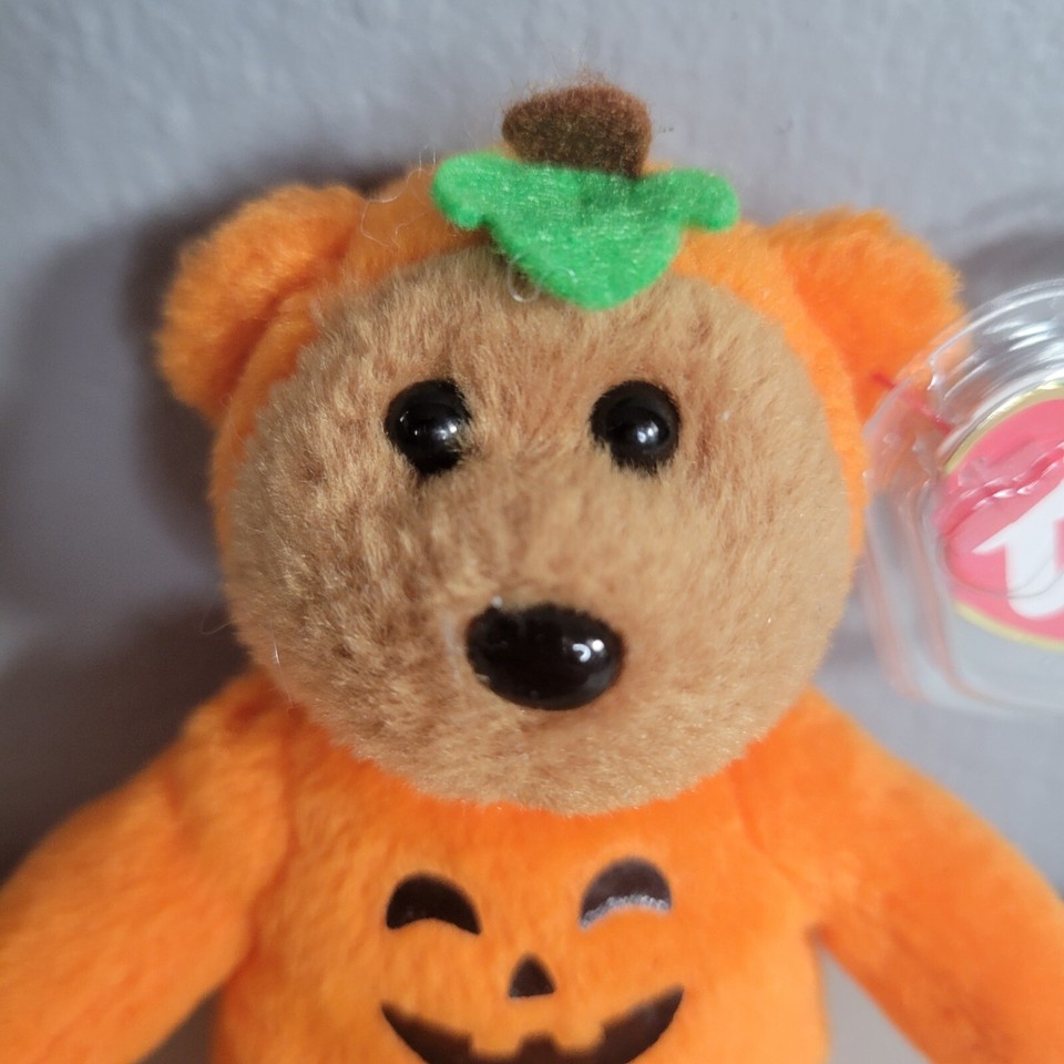 Ty Beanie Baby Halloweenie Beanies Treatsies Pumpkin Bear Halloween ...