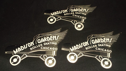 3 NOS VINTAGE MADISON GARDENS ROLLER SKATING CHICAGO WINDOW STICKERS ...