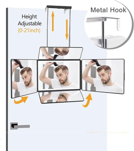 5 Way Mirror, Barber Mirror for Self Hair Cutting, 360° Black/White | eBay