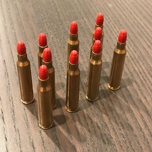 223 SNAP CAPS RED BULLETS DUMMY TRAINING ROUNDS REAL WEIGHT SET OF 10 ...