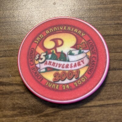 $5 the lodge 2004 anniversary black hawk colorado casino chip obsolete ...