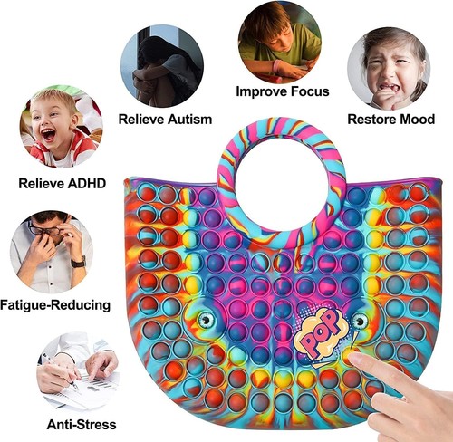 Pop Bag, Large Pop Fidget Sensory Game Toy Handbag, Multifunctional ...