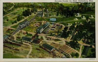 Air Aerial View Hercules Powder Company Plant Hattiesburg MS Postcard ...