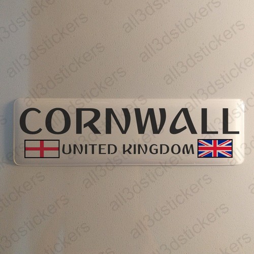 Cornwall England UK Sticker 4.70x1.18" Domed Resin 3D Flag Stickers ...