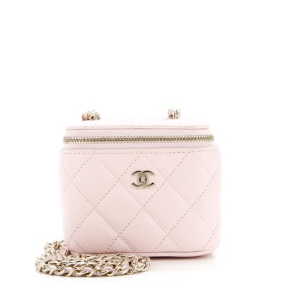 Chanel Classic Vanity Case with Chain Quilted Caviar Mini | eBay