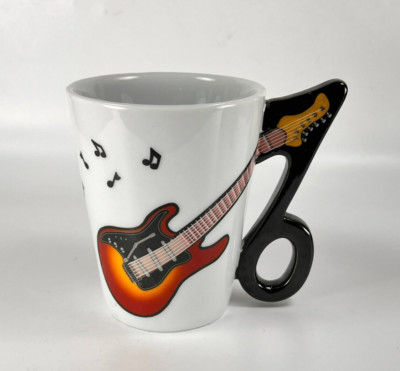Fender Coffee Cup Mug Ceramic Multicolor Electric Guitar Musical Note ...