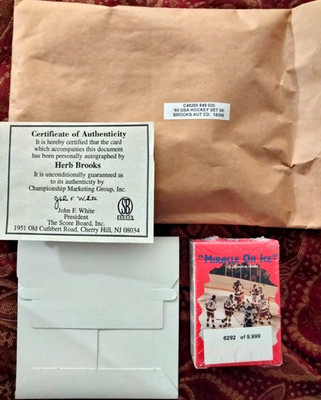 1995 JIM CRAIG & HERB BROOKS Auto cards & (2) MIRACLE ON ICE (50 card ...