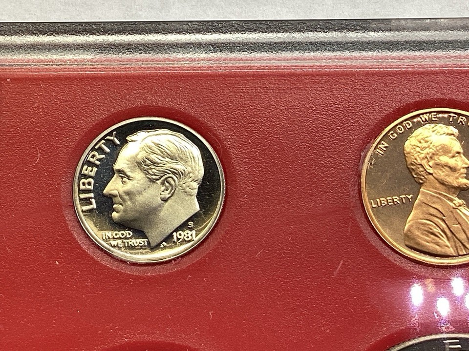 1981-S Proof Set Type 2 Clear “S” (All Six Coins Bulbous Serif S ...