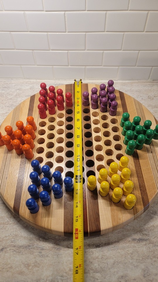 David Levy Creations Wooden Chinese Checkers, 6 player, complete set ...