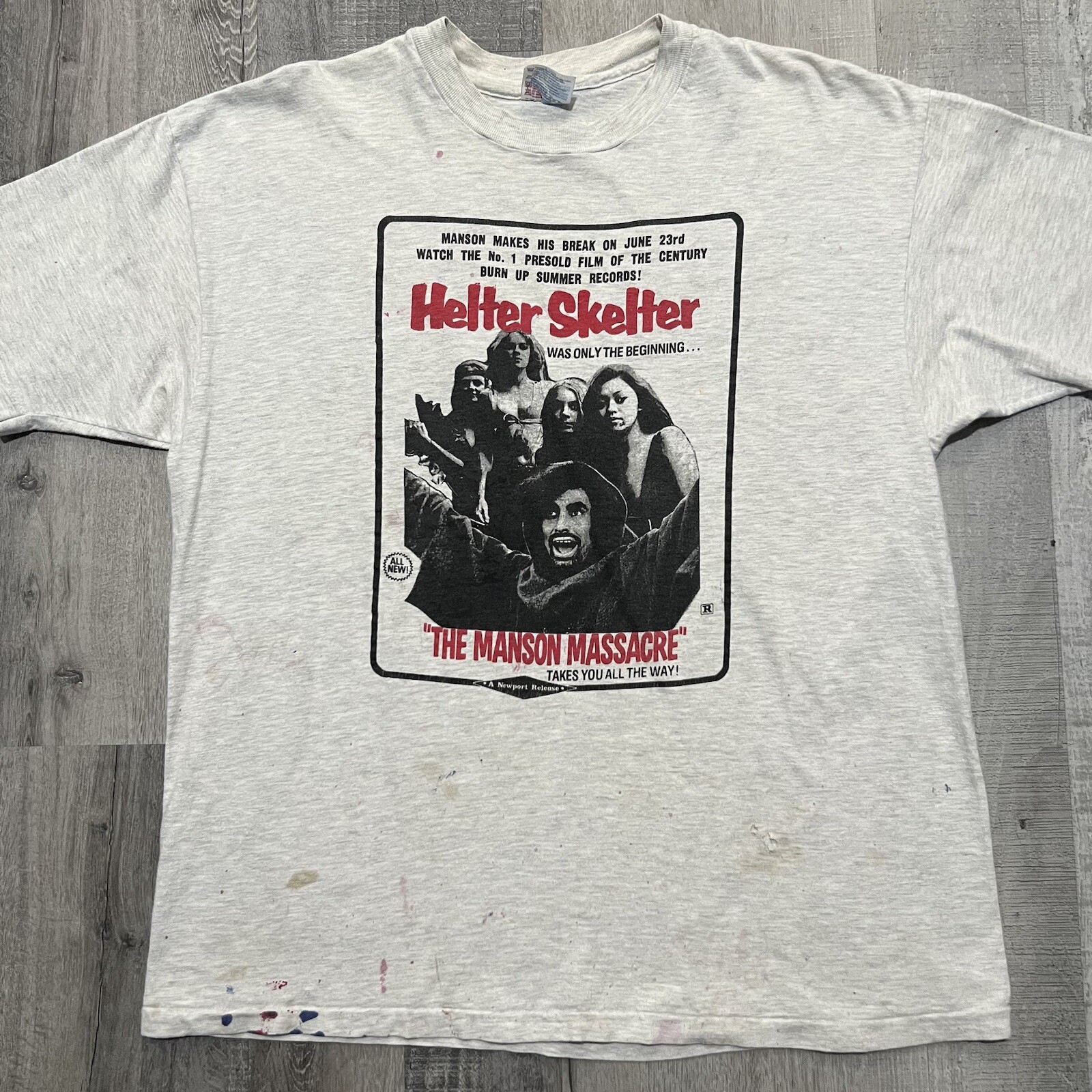VTG Helter Skelter Charles Manson Grey 90s Horror Mov… - Gem