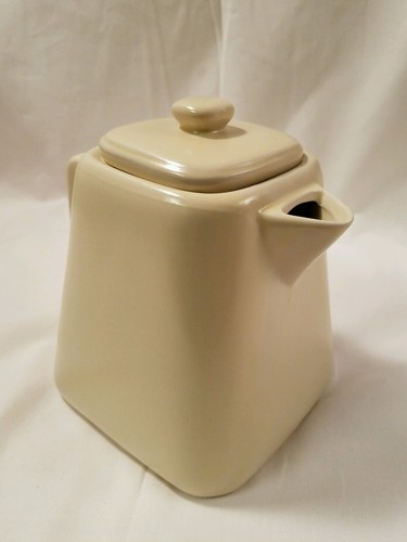 2012 Ivory Starbucks Ceramic Square Coffee Tea Pot With Lid 32 OZ ...