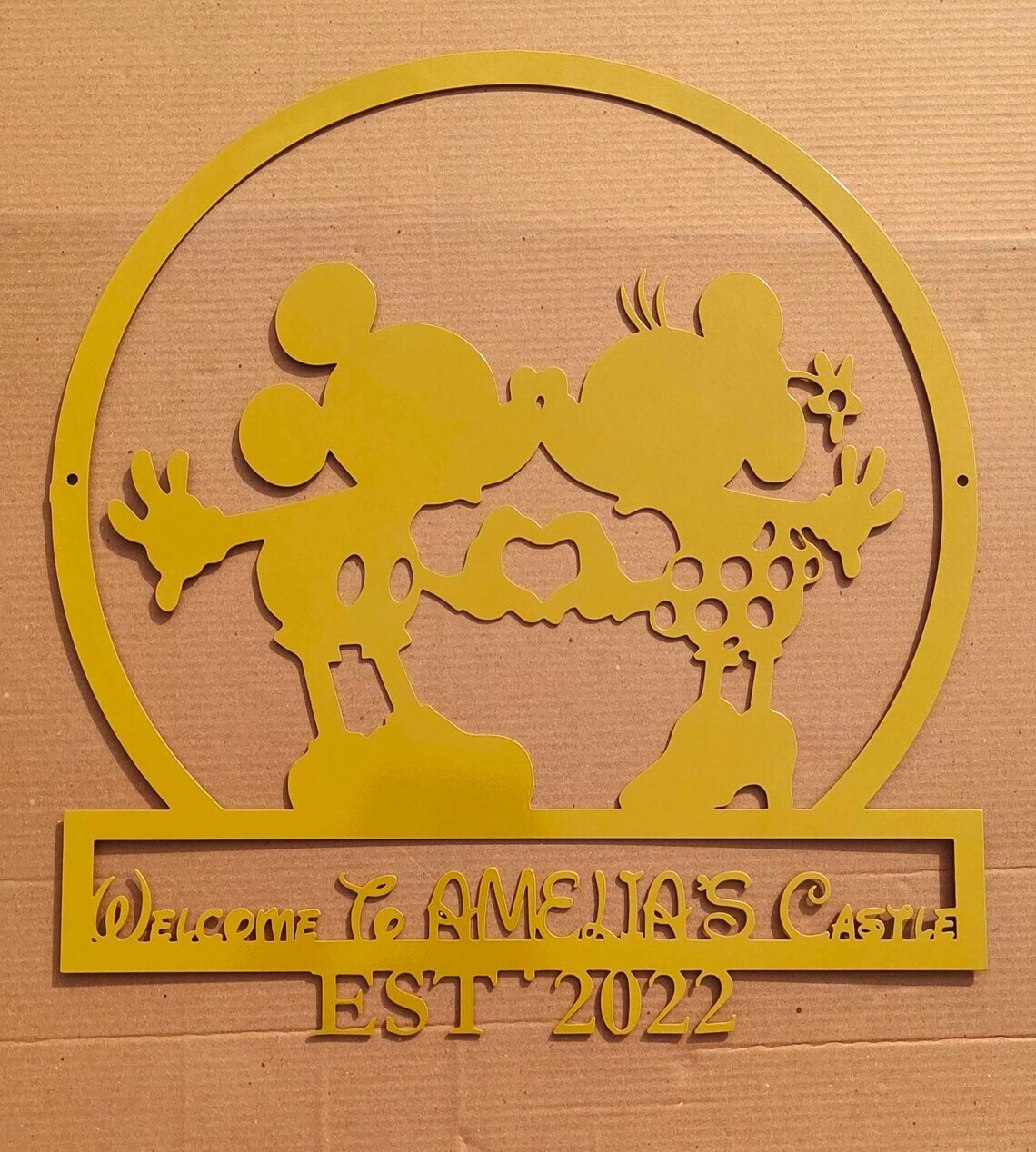 Personalized Disney welcome castle Metal name sign Home decor Outdoor ...