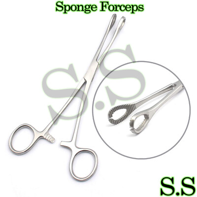 Sponge Clamp 9.5" Forceps Slotted Vet Pet | eBay