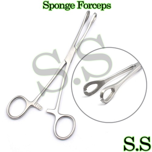 Sponge Clamp 9.5" Forceps Slotted Vet Pet | eBay