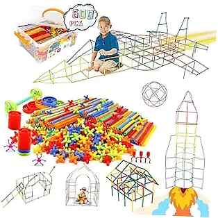 Straw Constructor Toys STEM Building 600Pcs Toy Interlocking Plastic | eBay