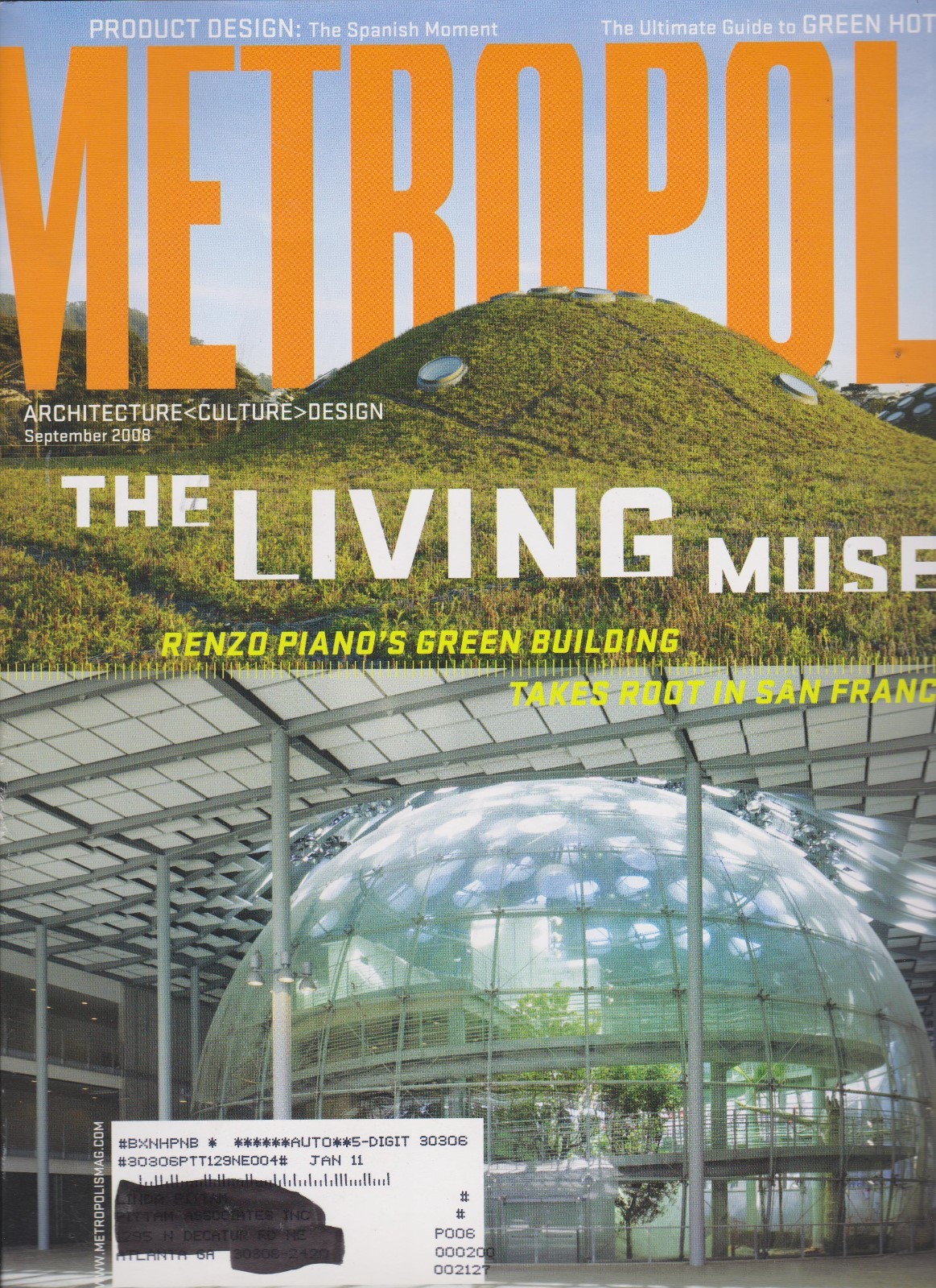 METROPOLIS MAGAZINE SEPTEMBER 2008 *THE LIVING MUSEUM/GREEN HOTELS* | eBay