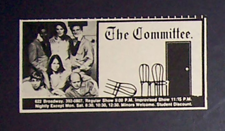 The Committe San Francisco Improv Troupe 1969 Mini Poster Type Ad ...