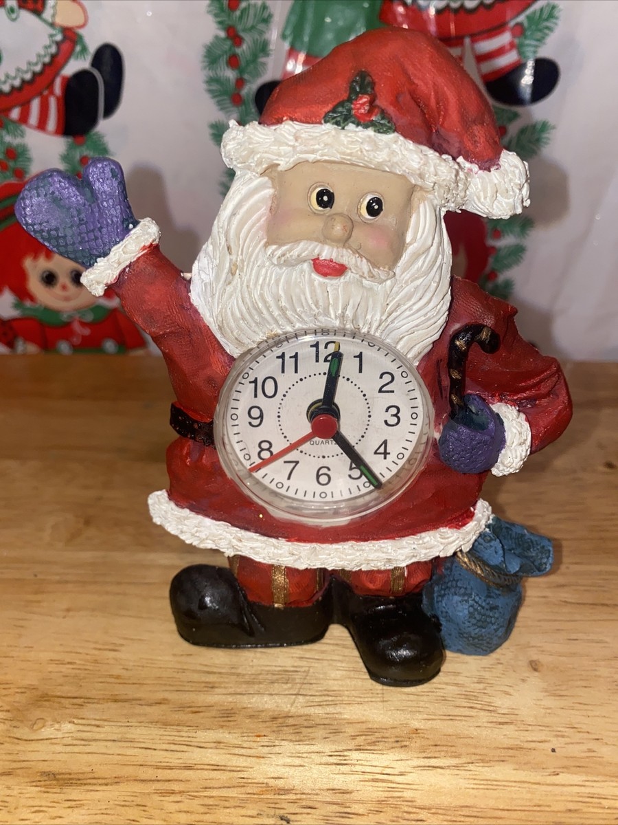 Santa Claus Christmas Clocks Funny Santa Claus Holding Wall Clock,
