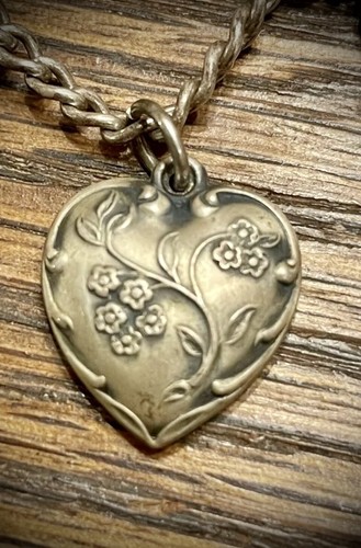 Antique Victorian Sterling Silver Puffy Heart 925 Estate Jewelry Charm ...