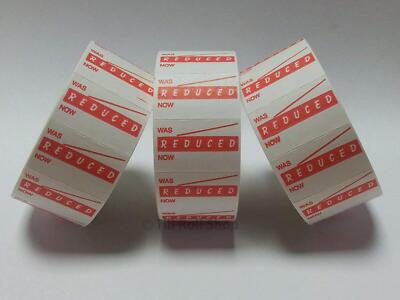 12,000 'Reduced Was/Now White' In Red Ink Price Labels Fits 2 Line ...