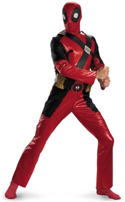 Disguise Men's Deadpool Classic Costume XL Superhero Jumpsuit, Belt ...
