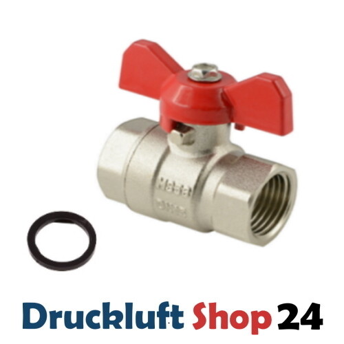 Kugelhahn Absperrhahn Absperrventil Dichtring Druckluft Wasser 1/4" - 1 ...