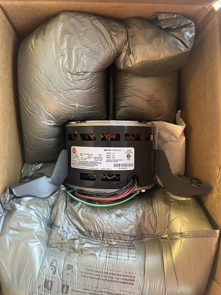 Goodman furnace blower motor HP 1/5 Volts 208-230 RPM 1075/2 SPD ...