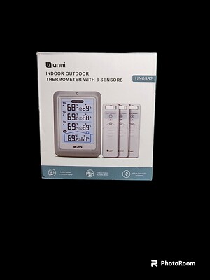Unni INDOOR-OUTDOOR Thermometer With 3 SENSORS UN0582 | eBay