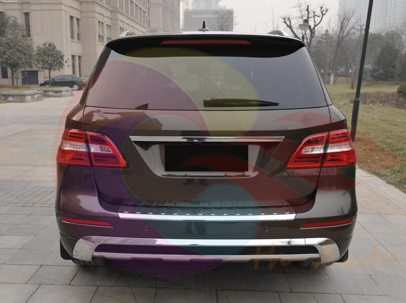 Chrome Rear Bumper Protector Guard Sill Plate Trim For Mercedes W166 ML ...