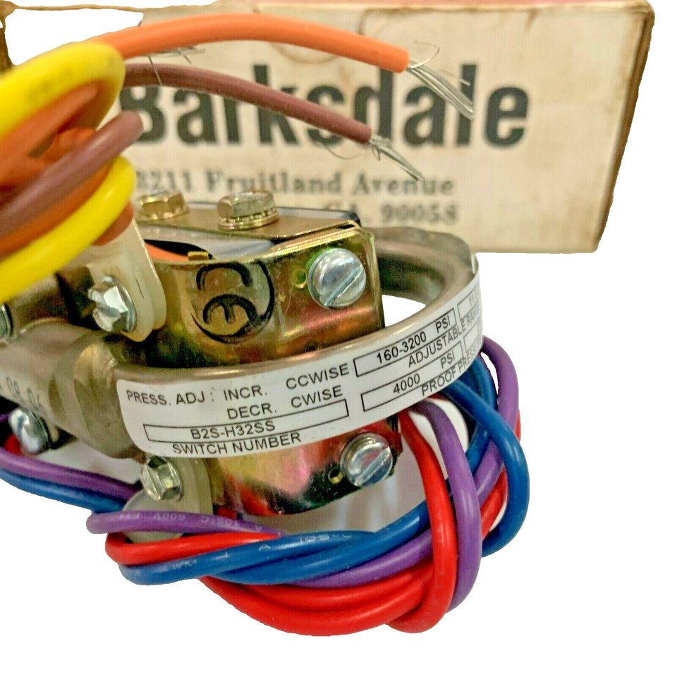 B2S-H32SS Barksdale Bourdon Tube Pressure Switch 160 to 3200 psi Dual ...