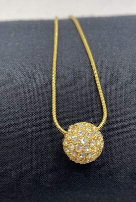 Joan Rivers goldtone crystal ball necklace | eBay