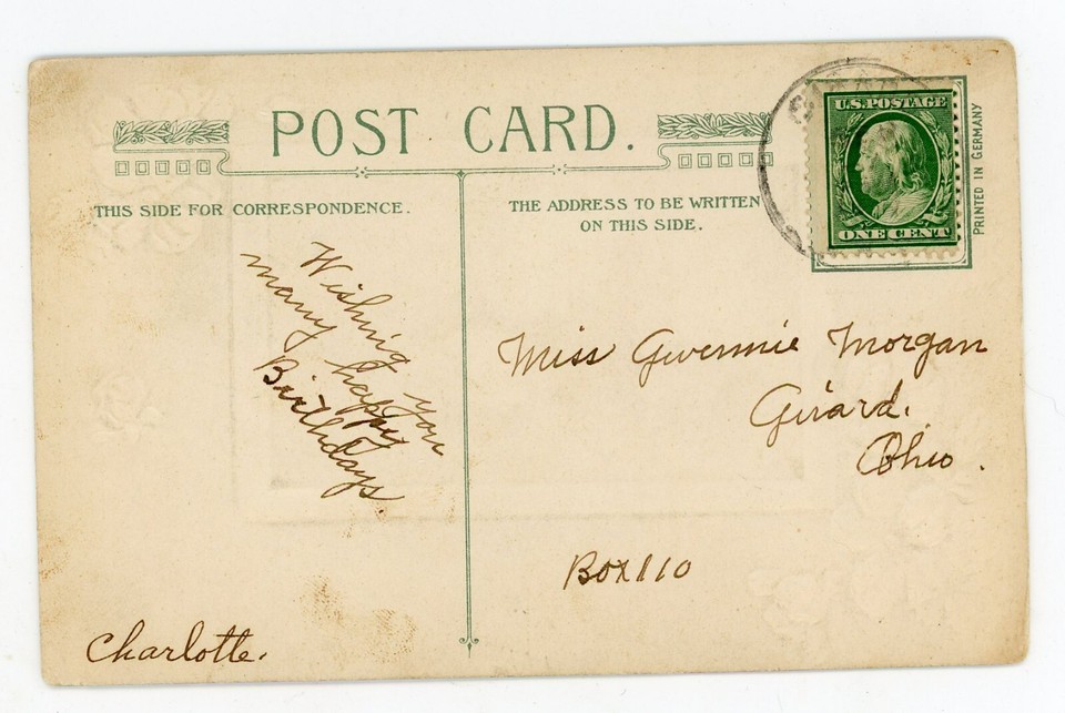 Vintage Postcard Birthday Stream Forest Waterfall Burnside Embossed Posted Stamp | eBay