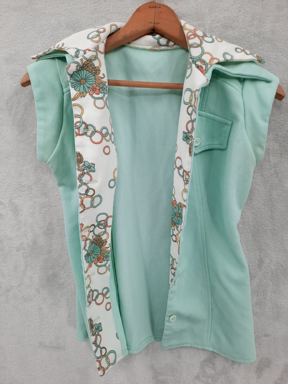 Vintage 70s Double Butterfly Collar Cap Sleeve Fitted… - Gem