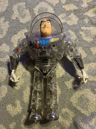Vintage Disney Buzz Lightyear Clear 12'' Action Figure Toy Story (Read ...