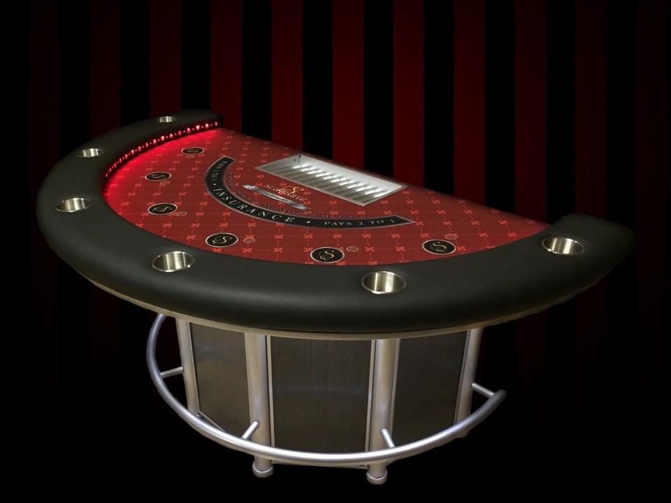 Custom Blackjack Table Double-sided Reversible Playing Surface | eBay